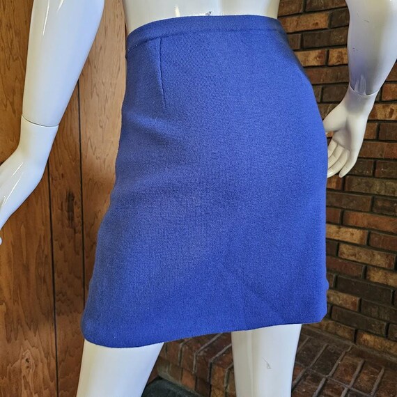 Vintage 60s Mod Micro Mini Blue Thick Winter Wool Hud… - Gem