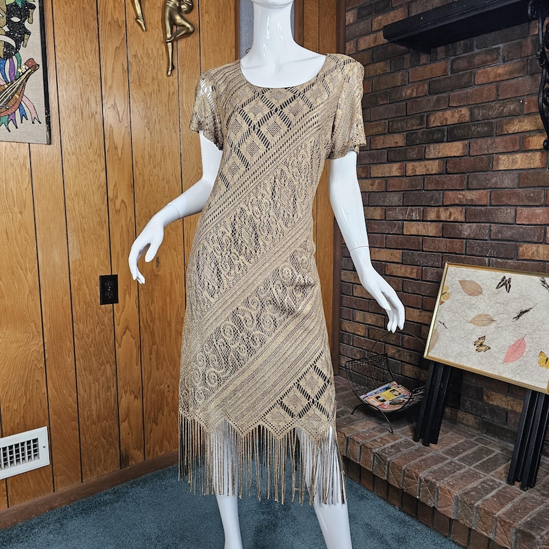 Short Gold Flapper Dress - Etsy