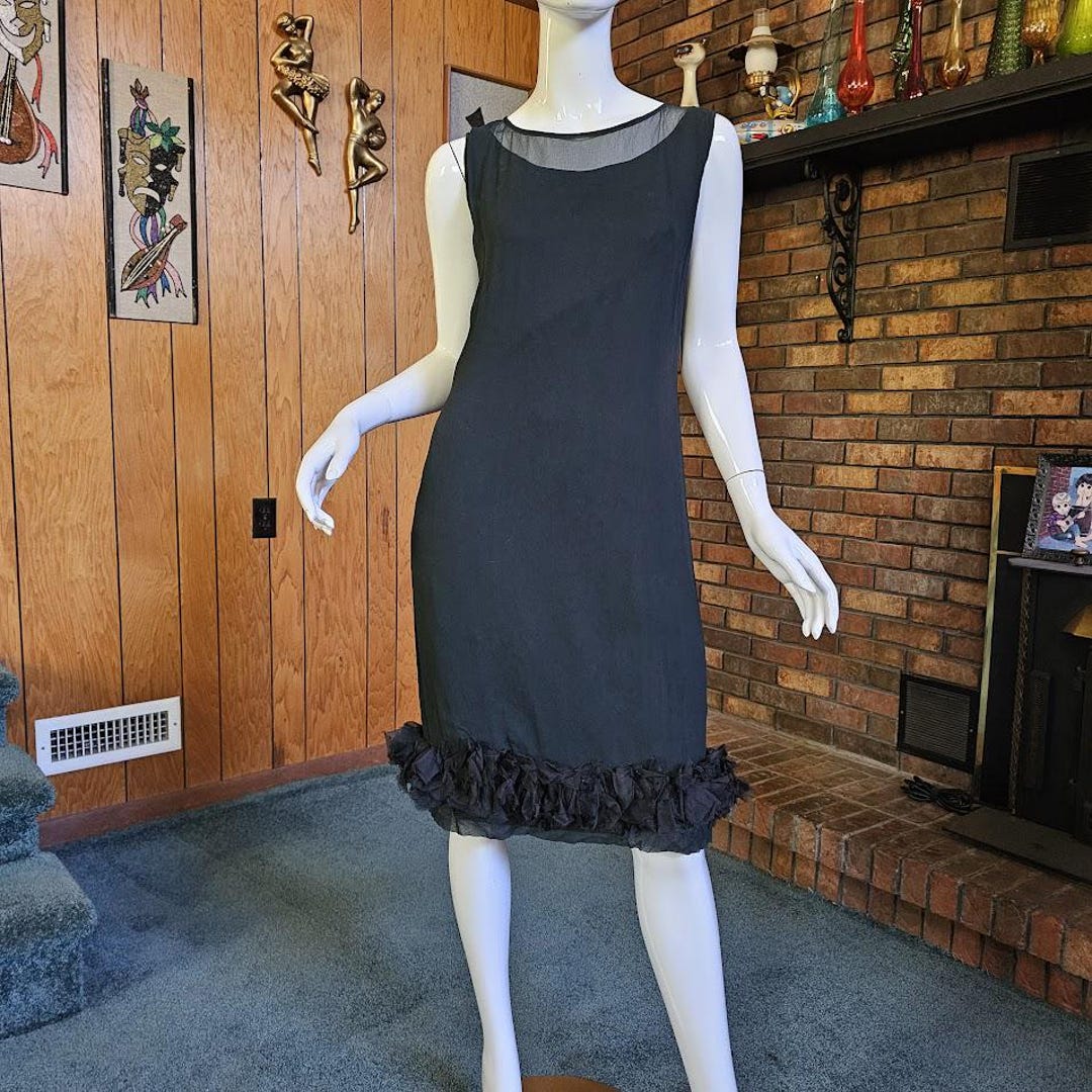 Vintage 60s Mod Go Go Organza Feather Chiffon Cocktail Party Youthquake ...