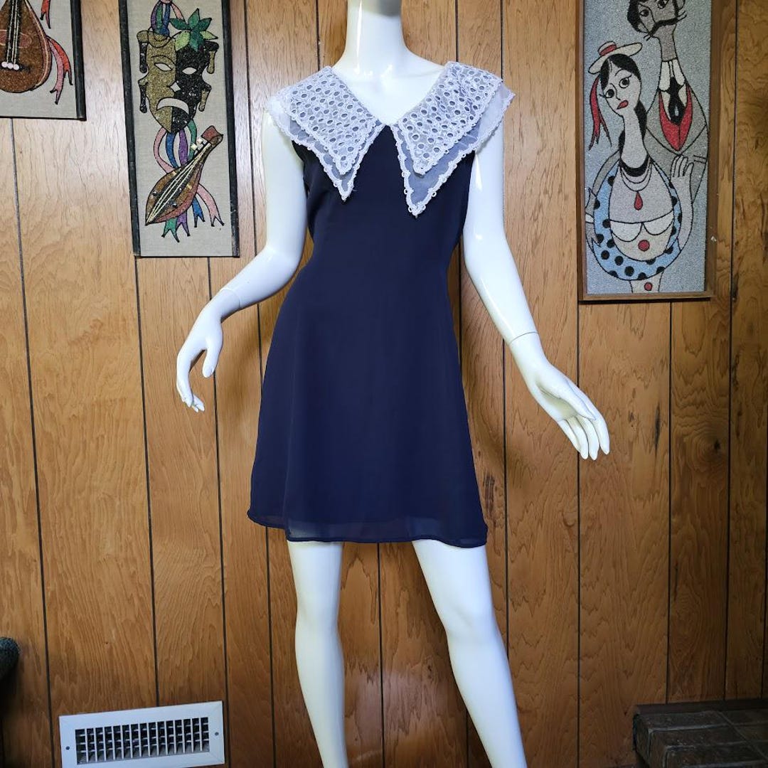 Vintage 90s Punk Dolly Kinderwhore Butterfly Collar Babydoll Skater ...