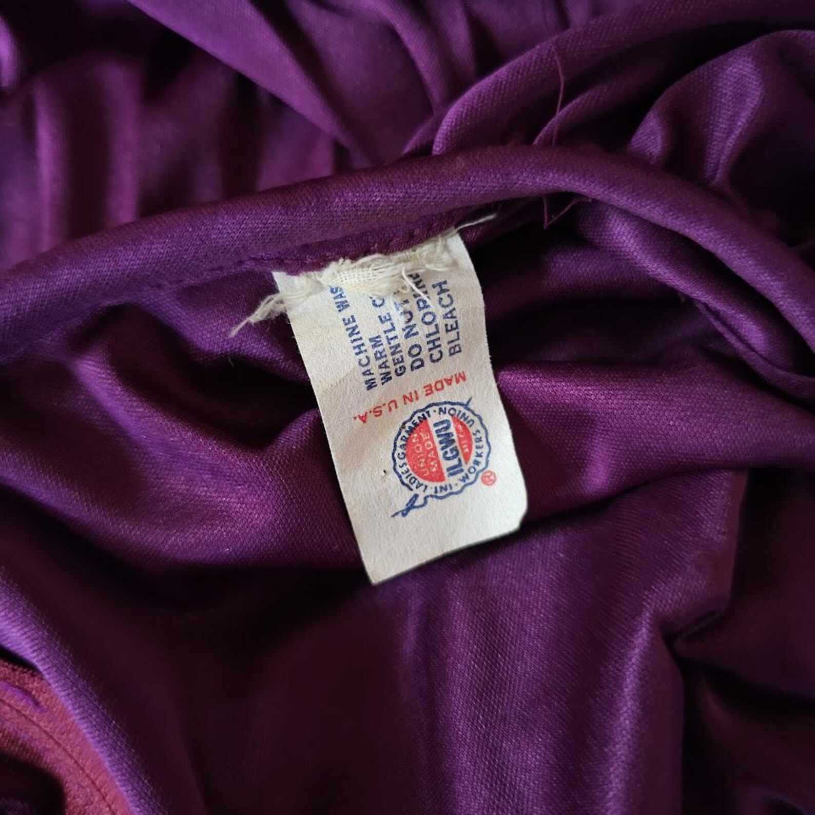 Vintage 70s Disco Grape Wine Liquid Jersey Knife Pleat Sweeping Maxi ...