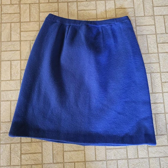 Vintage 60s Mod Micro Mini Blue Thick Winter Wool Hud… - Gem