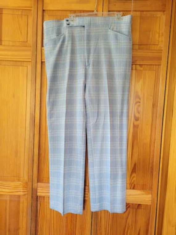 Vintage 70s 1977 Disco High Rise Haggar Plaid Expando… - Gem