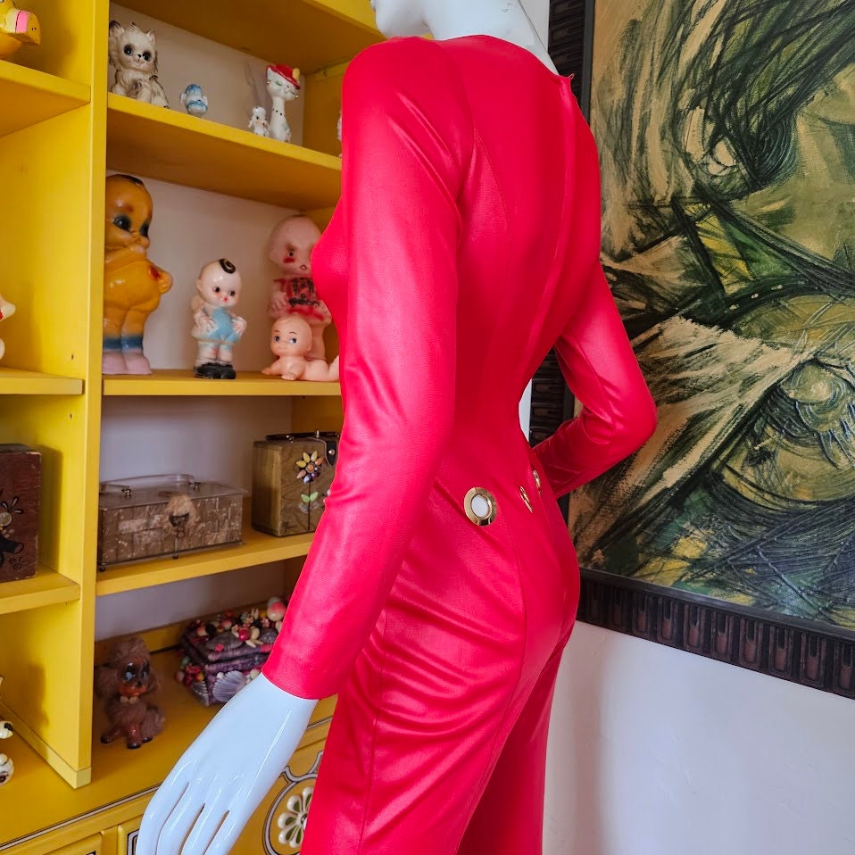 Vintage 70s Glam Wet Look Soul Train Funk Huge Bell Bottom Cut Out ...