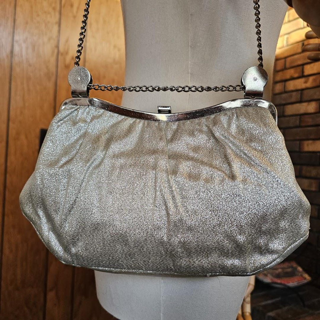 Vintage 60s Mod Space Age Metallic Silver Lame Convertible Atomic Go Go ...