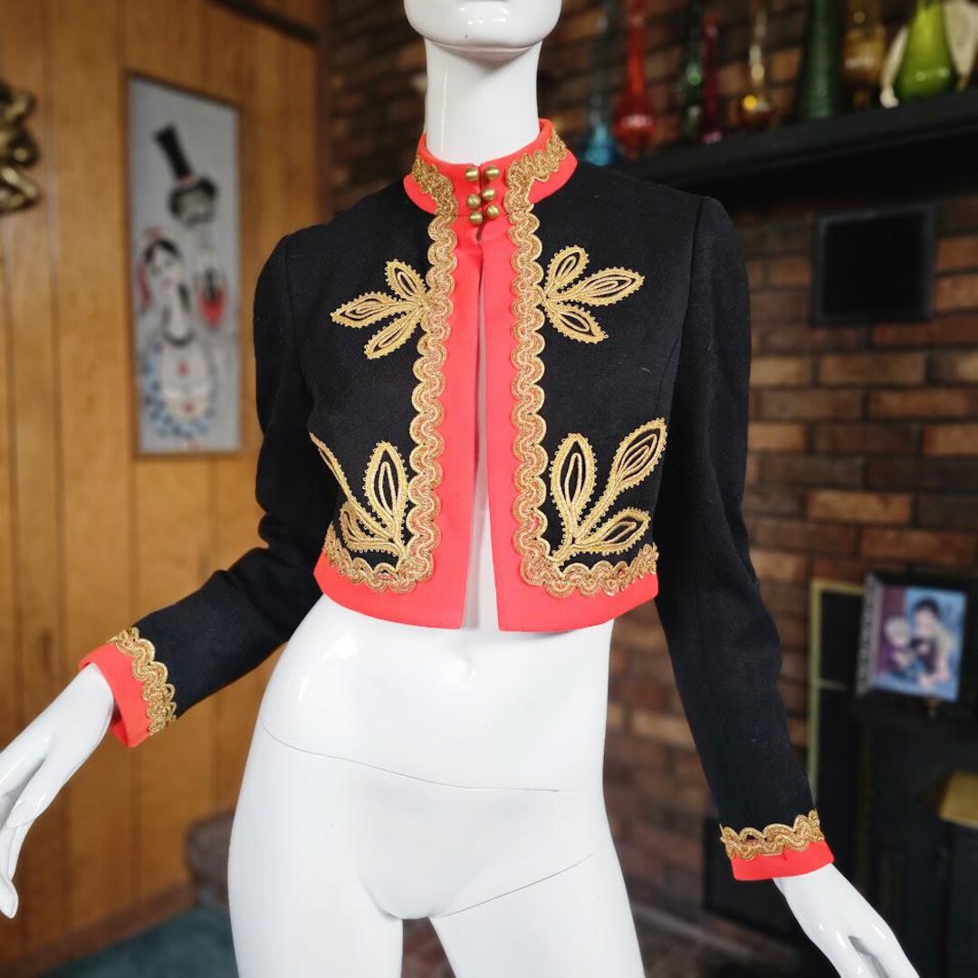 Vintage 60s Ornate Mod Matador Junior Accent Cropped Bolero Bullfighter ...