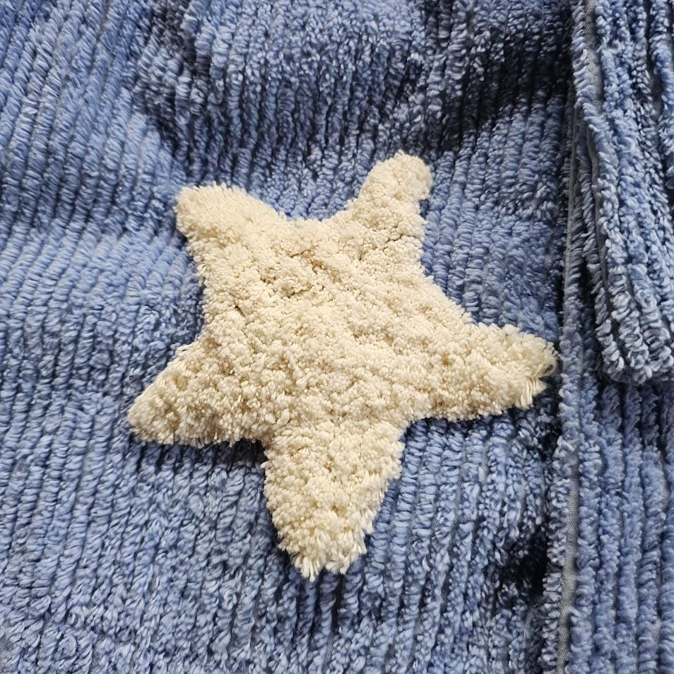 Vintage 90s Canyon Group Kids Chenille Moon Stars Light Blue Bath Robe ...
