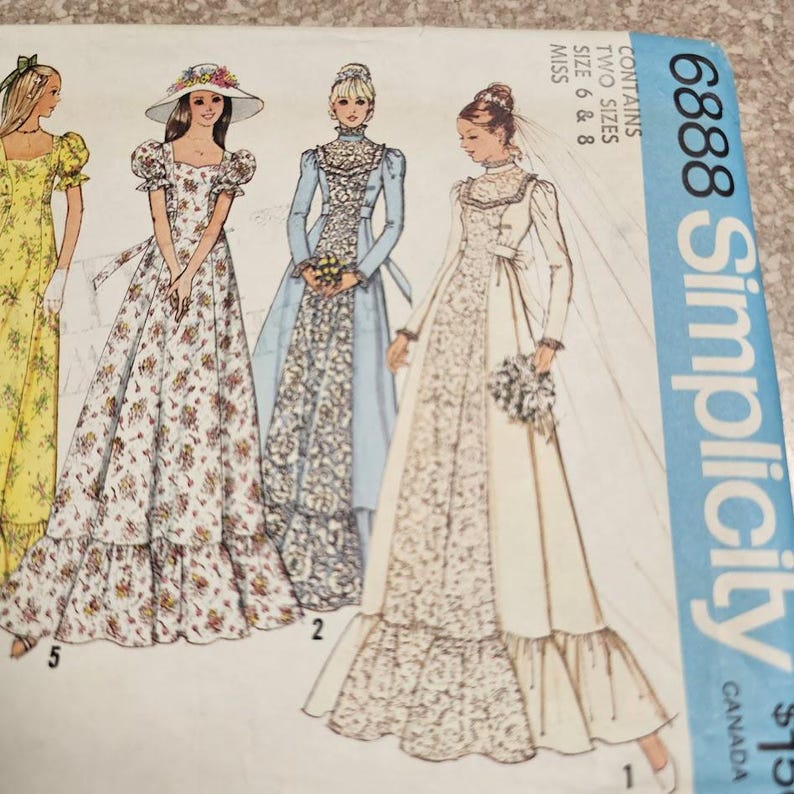 Vintage 70s Wedding Dress W/ Train Gunne Prom FF Sewing Pattern ...