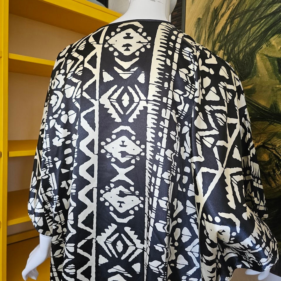 Vintage Mrs. Roper Tribal Geometric Lounge Caftan Kaftan Muu Muu Dress ...