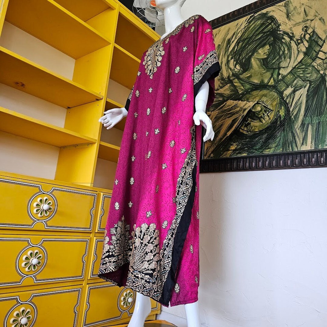 Vintage Mrs. Roper Tribal Batik Sante Lounge Ombre Caftan Muu Muu Dress ...