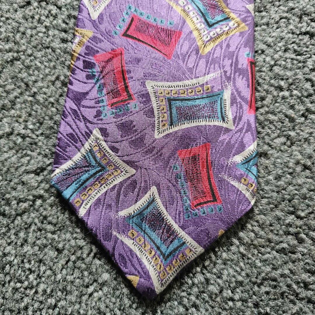 Vintage 90s Do 40s Silk Jazz Age Necktie Mens Art Deco Jacquard Wide ...