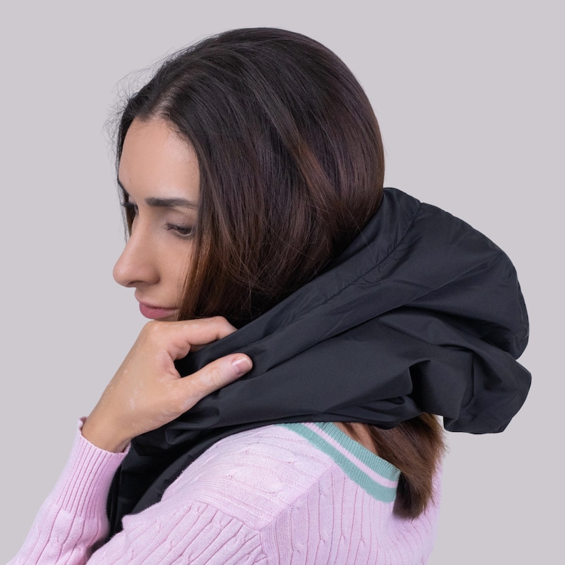 Hooded Scarf, Balaclava, Waterproof Windproof Hood, Button Hood With ...