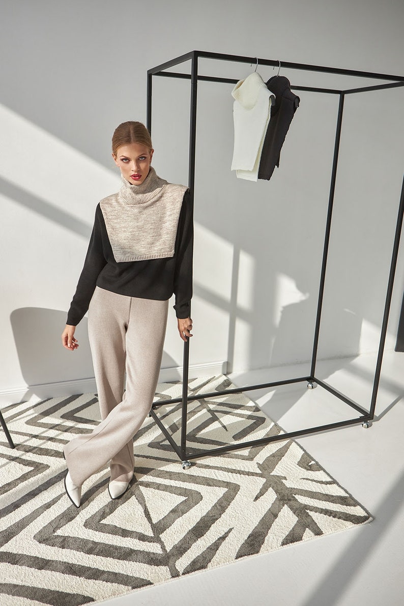 Turtleneck Dickie, Knit Wool Dickie, Dickie Collar, Turtleneck Scarf ...