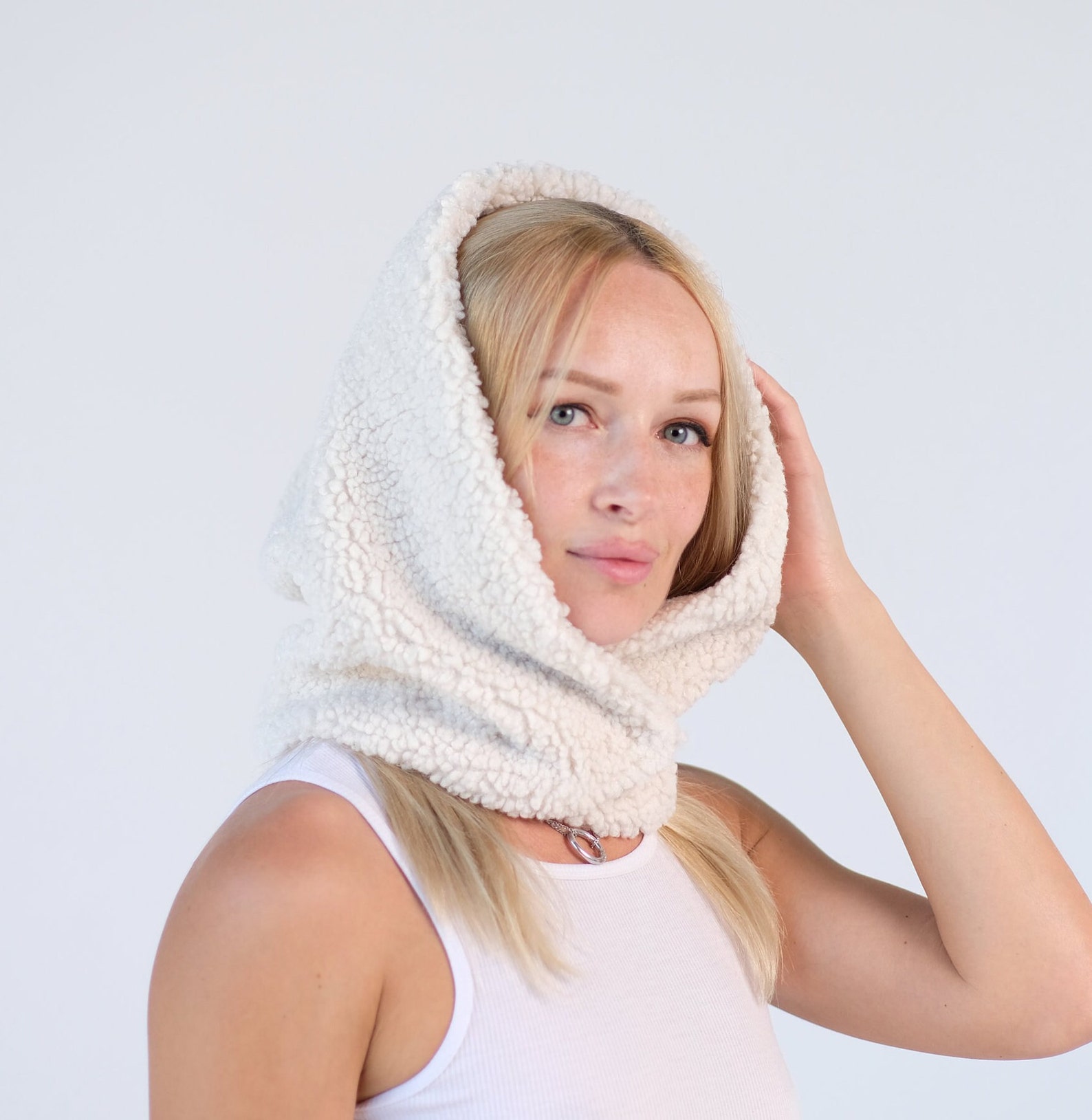 Hooded Scarf, Fleece Scarf Hoodie, Head Scarf, Hooded Neck Warmer ...