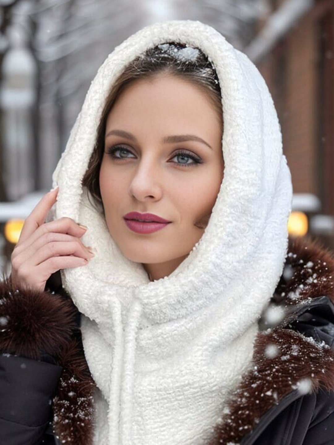 Hooded Cowl, Hooded Scarf, Balaclava, Neck Cowl, Head Scarf Women, Hood ...