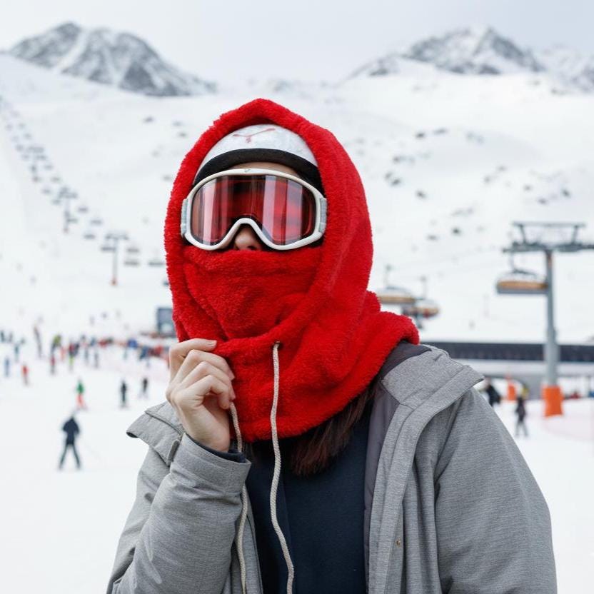 White Ski Hood, Balaclava, Ski Hood Over Helmet, Fleece Hood, Snowboard ...