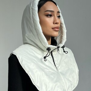 Waterproof Hooded Scarf, Rainproof Hooded Cowl, Black Hood Cowl, Neck ...
