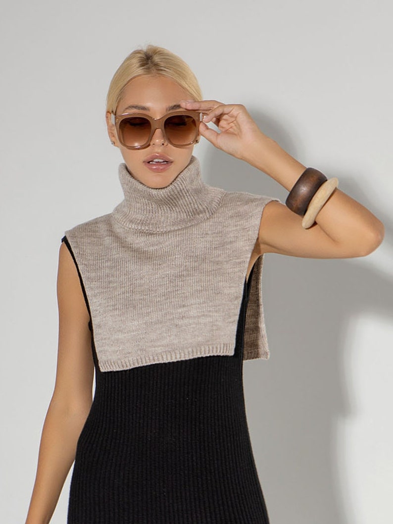Turtleneck Dickie, Knit Wool Dickie, Dickie Collar, Turtleneck Scarf ...