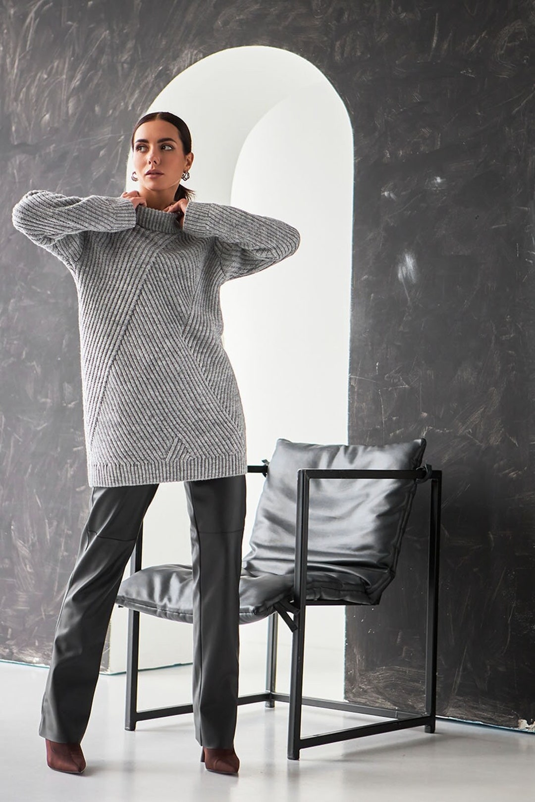 Chunky Knit Wool Sweater Womens Tunic Sweater Knit Mohair - Etsy