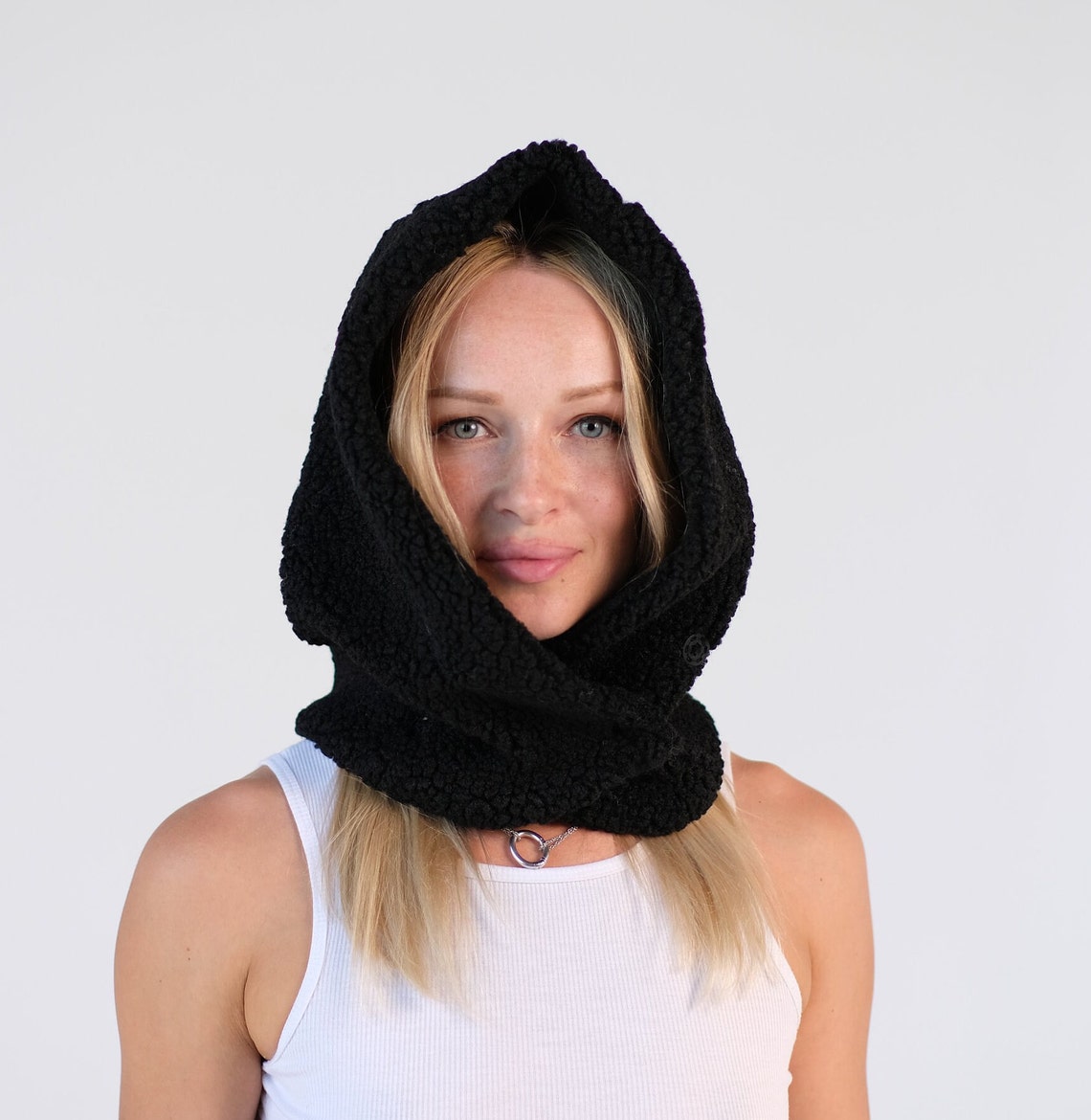 Hooded Scarf, Fleece Scarf Hoodie, Head Scarf, Hooded Neck Warmer ...