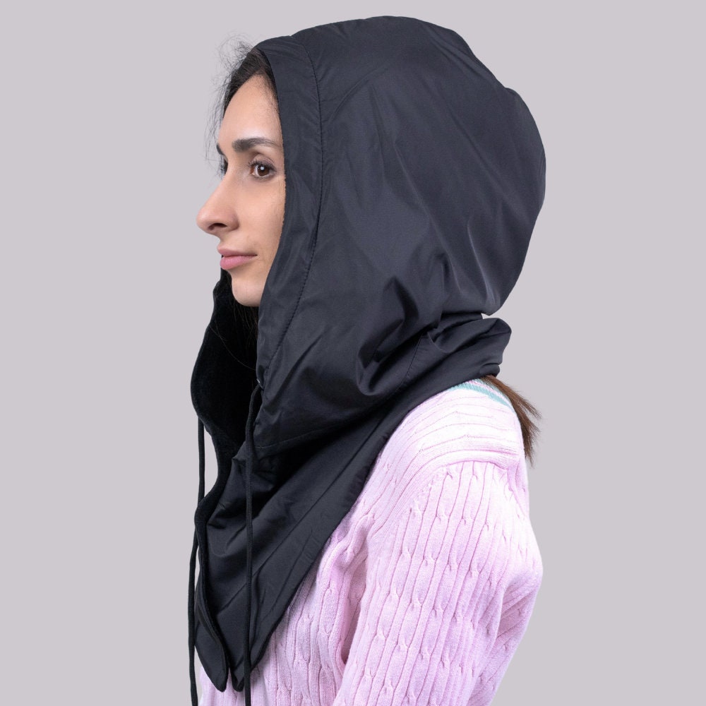 Hooded Scarf, Balaclava, Waterproof Windproof Hood, Button Hood With ...