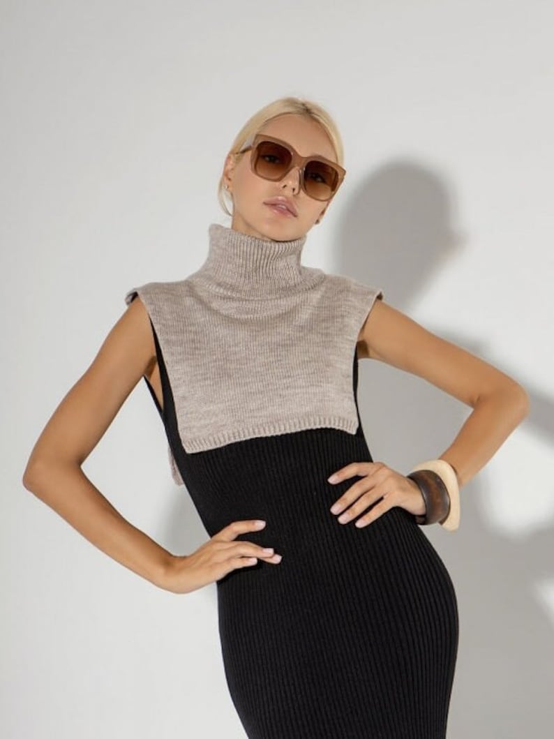 Turtleneck Dickie, Knit Wool Dickie, Dickie Collar, Turtleneck Scarf ...