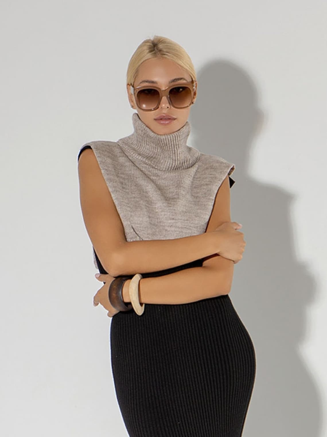 Turtleneck Dickie Knit Wool Dickie Dickie Collar Turtleneck - Etsy