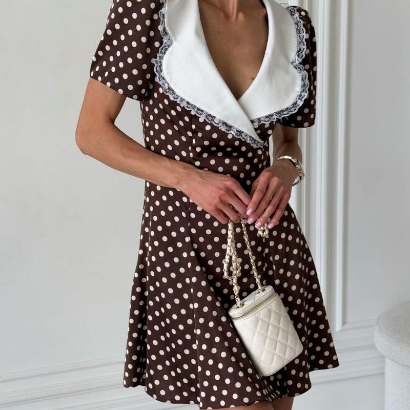 Chocolate Dot Dress - Etsy UK