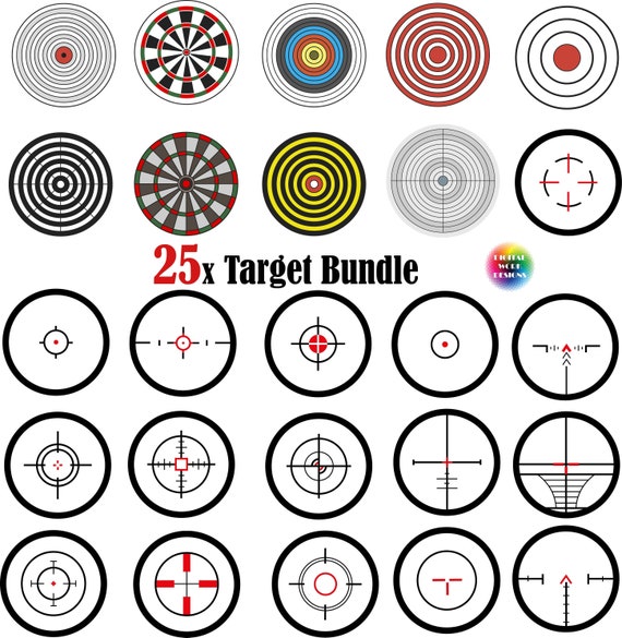 25x Target Svgtarget Silhouettetarget Bundletarget | Etsy
