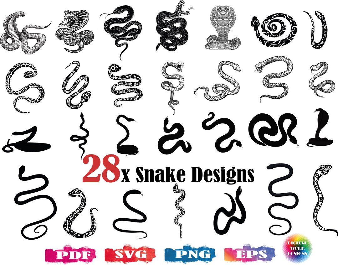 Snake SVG, Reptile Svg, Cobra Svg, Snake Silhouette, Snake Clipart ...