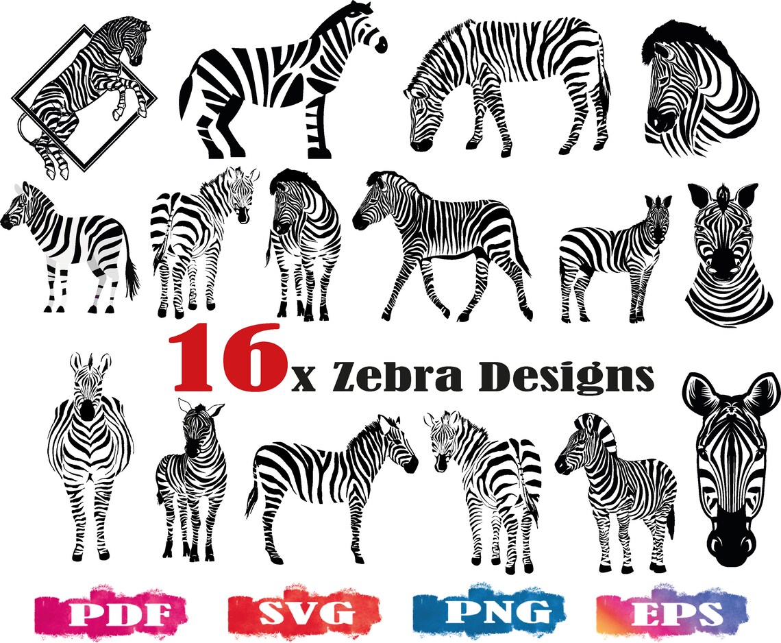 Zebra SVG clipart zèbre svg animal fichier dimpression - Etsy France