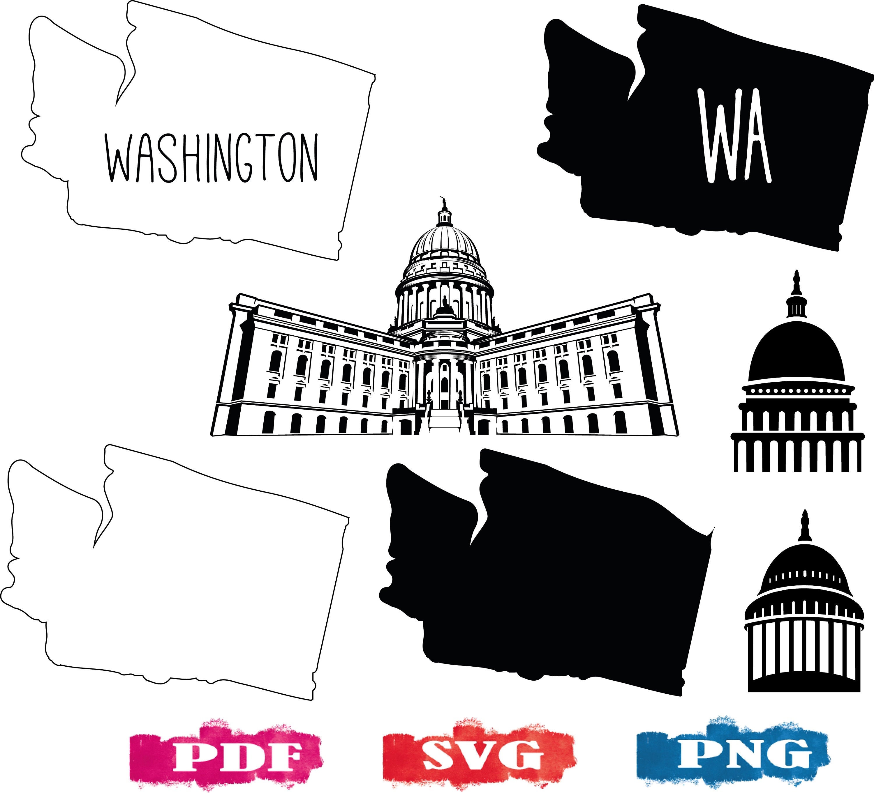 Washington DC SVG Washington Clipart Washington Cut File | Etsy