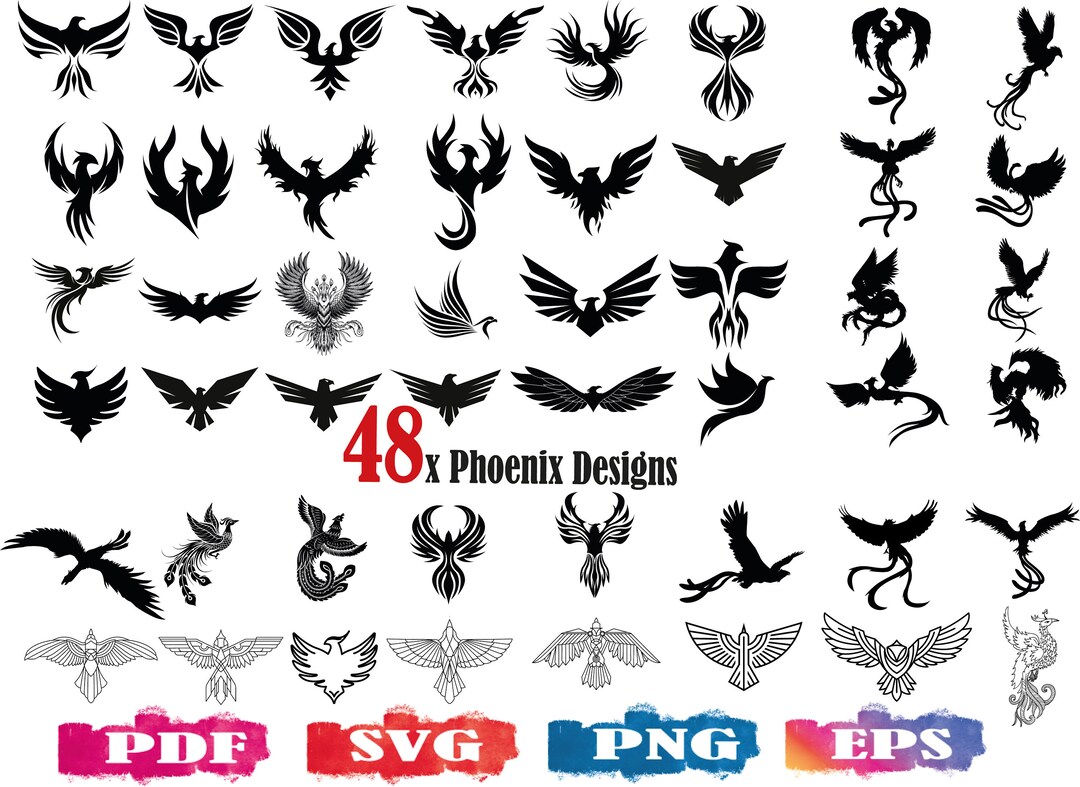 Phoenix SVG Bundle, Bird Svg, Phoenix Silhouette, Phoenix Clipart, Bird ...