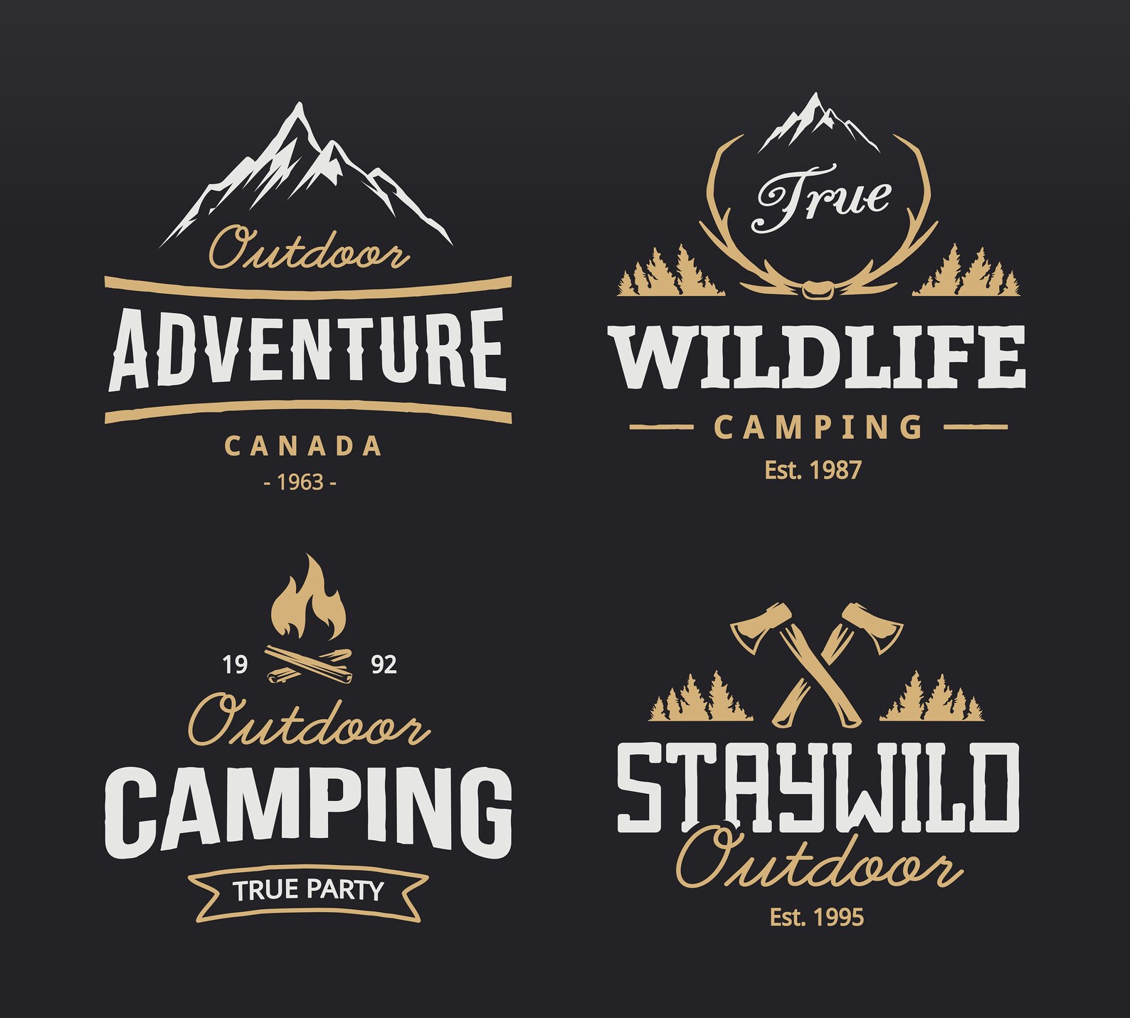 4 X Outdoor Emblems Bundle Svg,dxf,eps,psd,png,jpg Printable,cricut ...