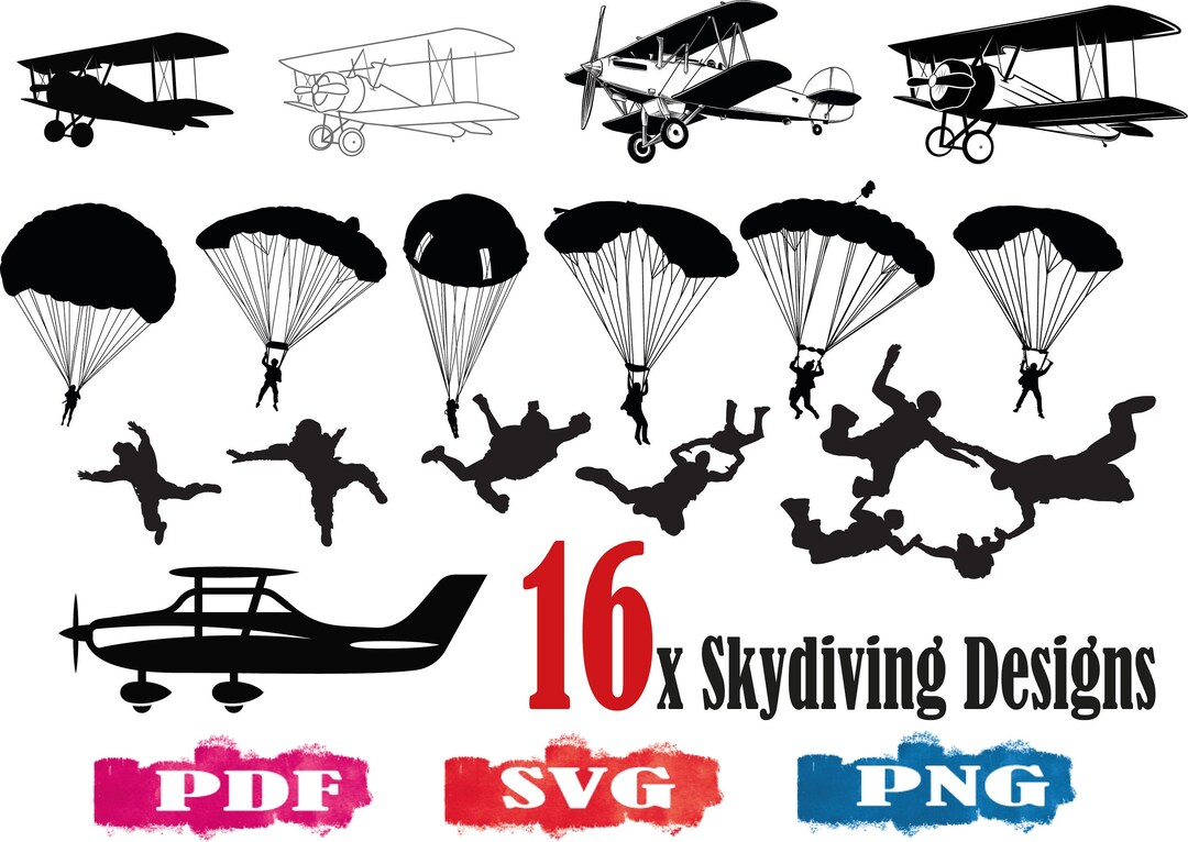 Skydiving SVG, Parachute Svg, Parachute Silhouette,skydive Svg ...