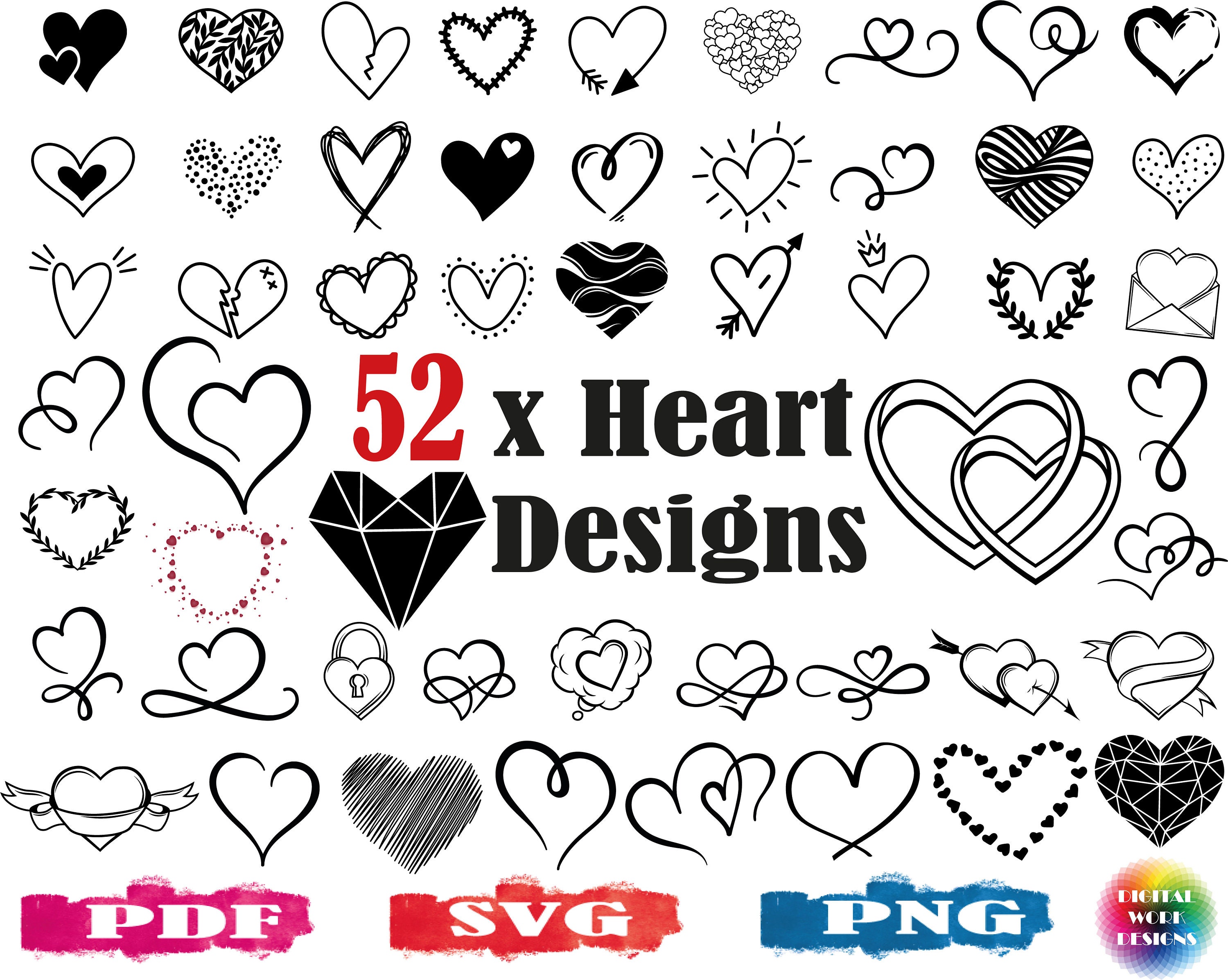 Heart SVG Hand Drawn Heart Heart Doodle SVG Heart - Etsy