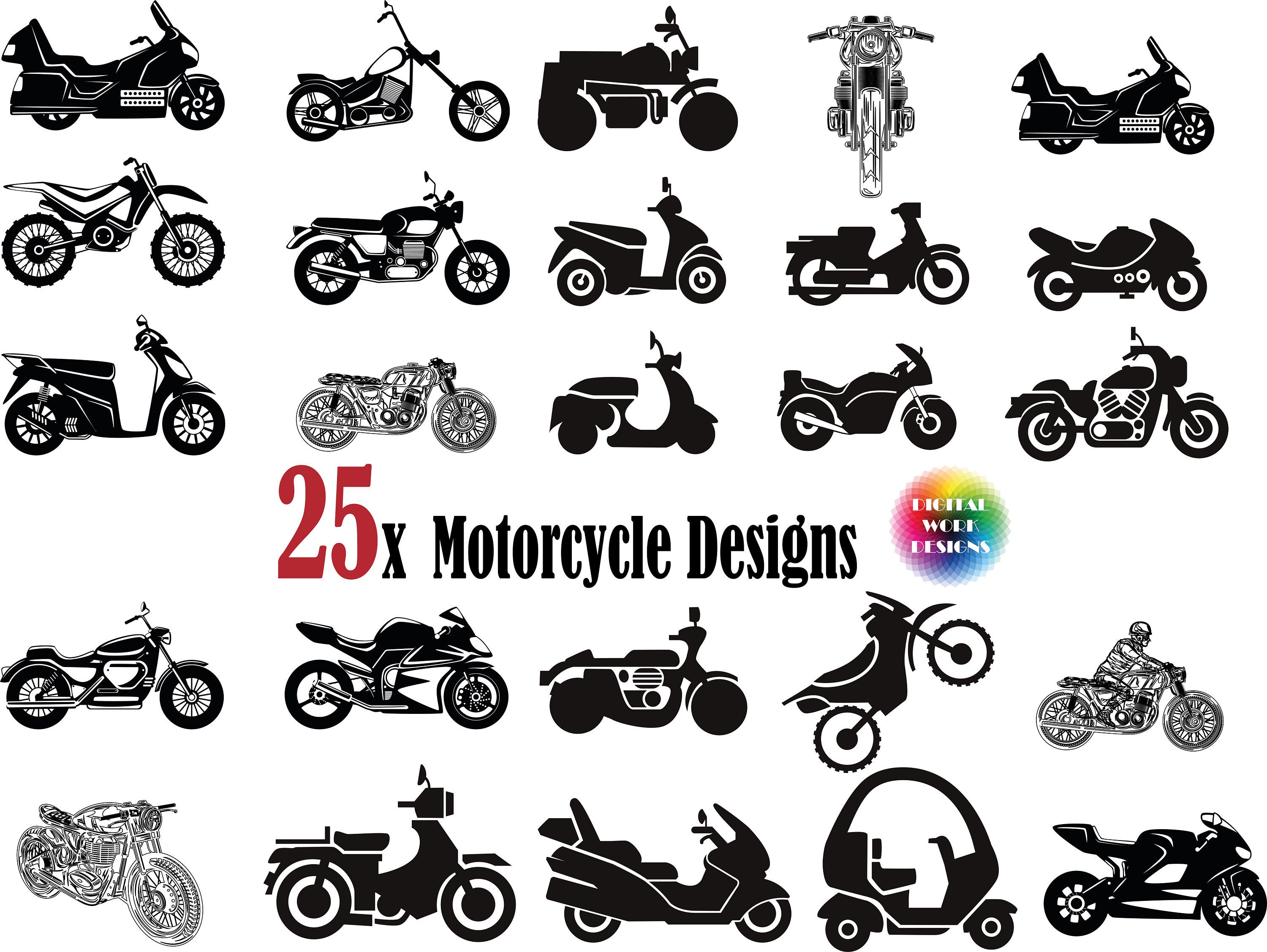 Motorcycle SVG Motorbike Png Motorcycle Clipart Cut File - Etsy