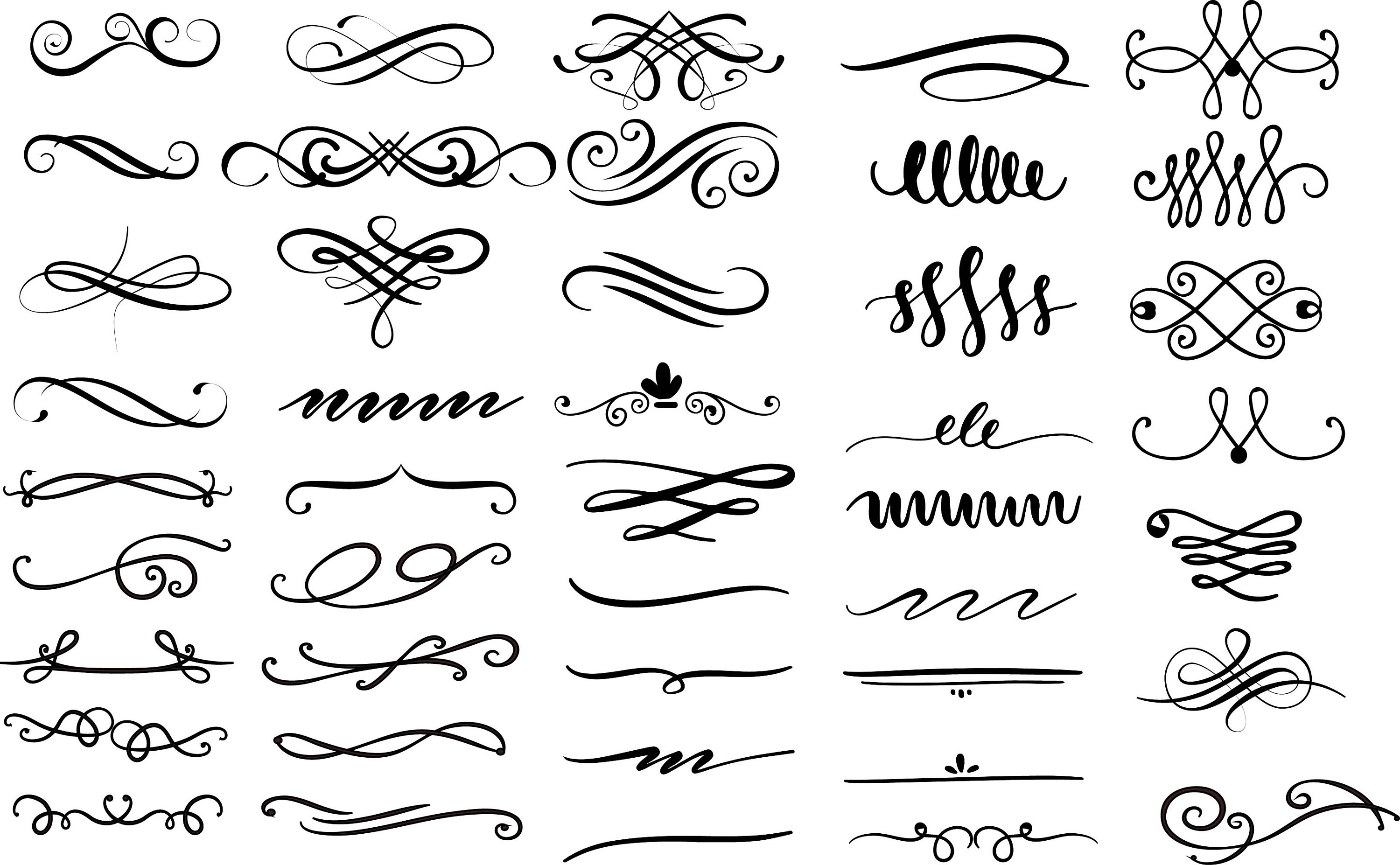 43x Ornamental Text Divider SVG EPS PSD Line Divider Text | Etsy