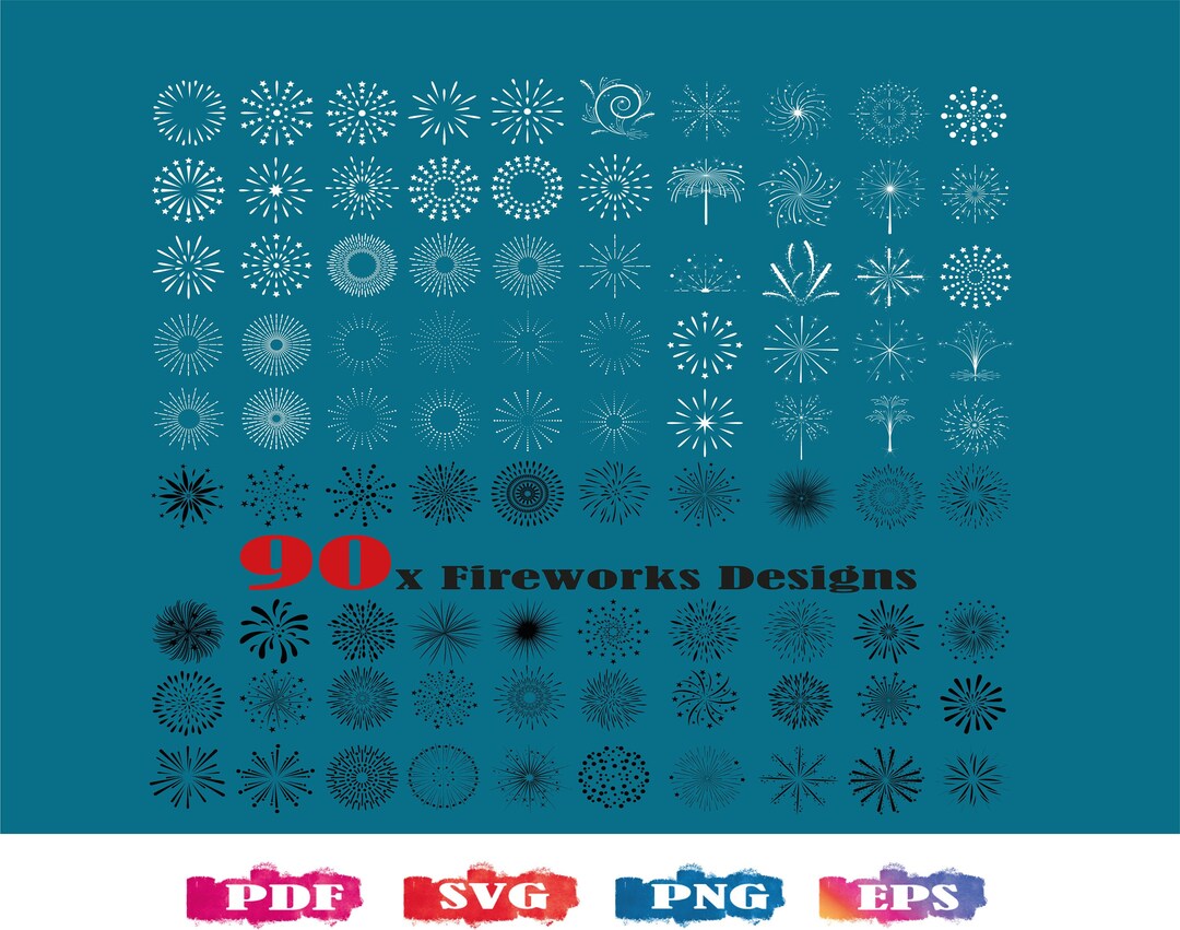 Fireworks SVG, Firework Clipart, Firecracker Svg, Firework Silhouette ...