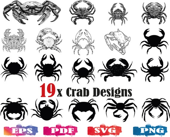 Crab SVG Crab Silhouette Crab Cut File Crab Print File - Etsy UK