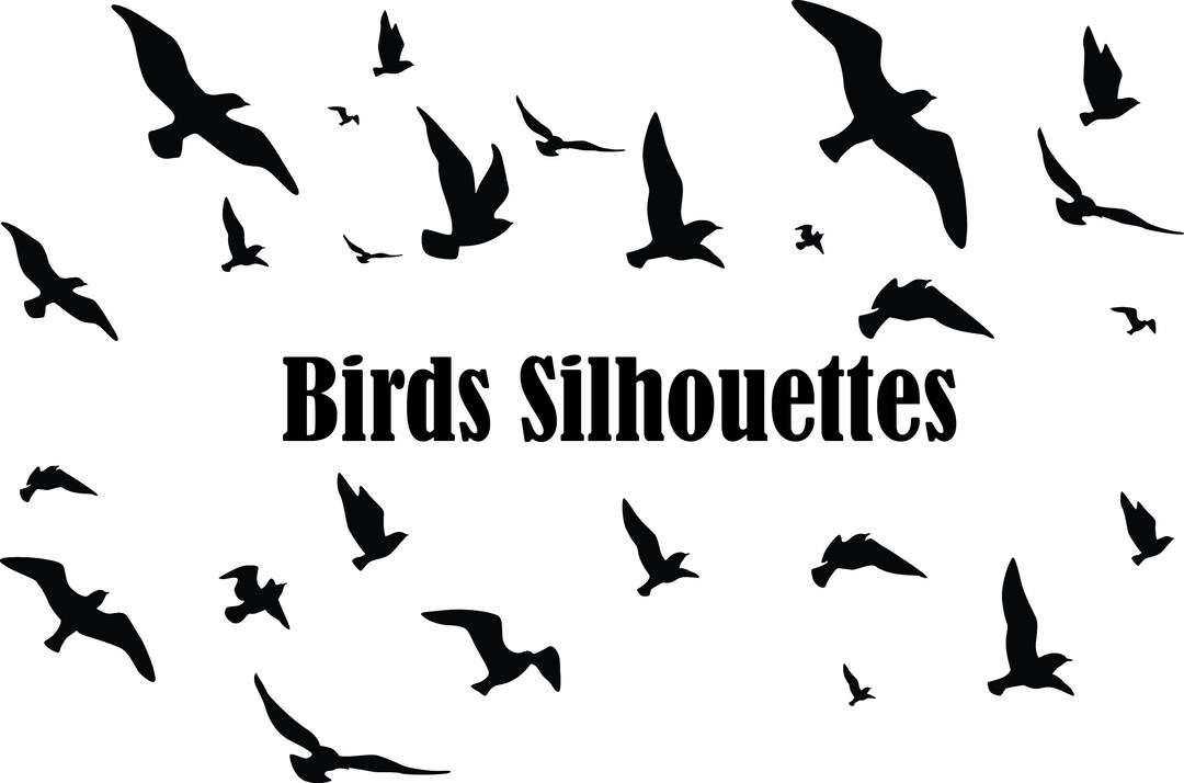 26 X Bird Silhouettes,flying Birds SVG ,dxf,eps,psd,png,jpg Printable ...