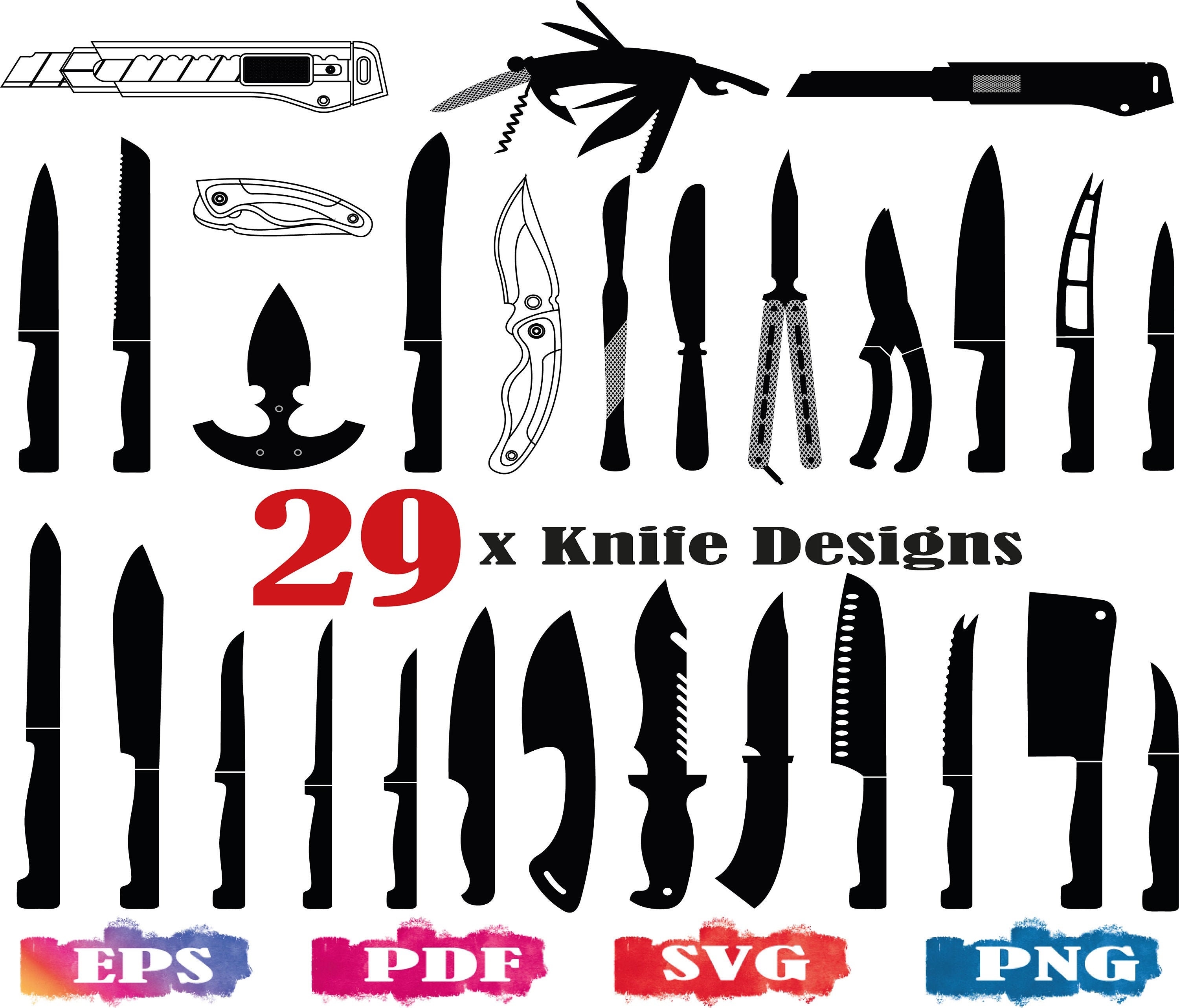 Knife SVG Knives svg knife silhouette knife clipart knife | Etsy