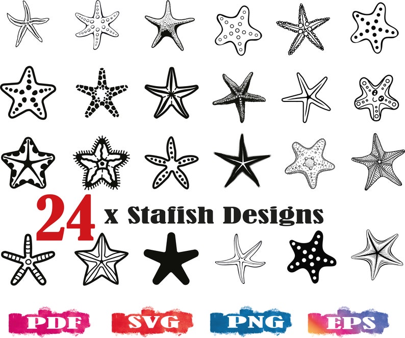 Starfish SVG Starfish Silhouette Starfish Cut File Print | Etsy