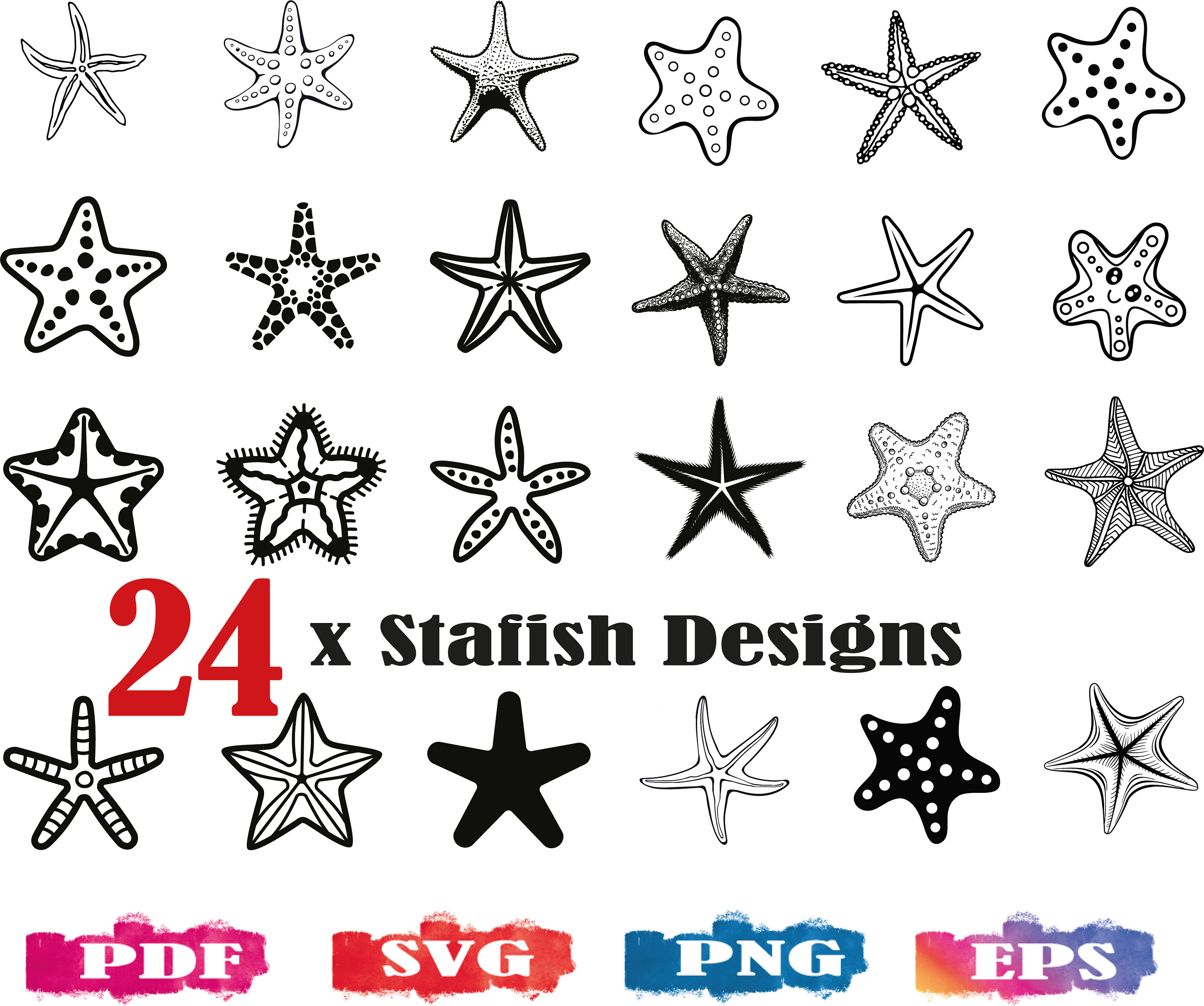Starfish SVG Starfish Silhouette Starfish Cut File Print | Etsy
