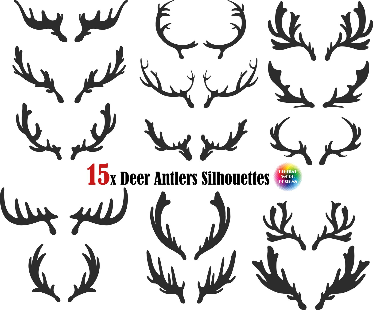 15x Antlers Svgepspngdeer Antler Svgantler Pngantlers - Etsy