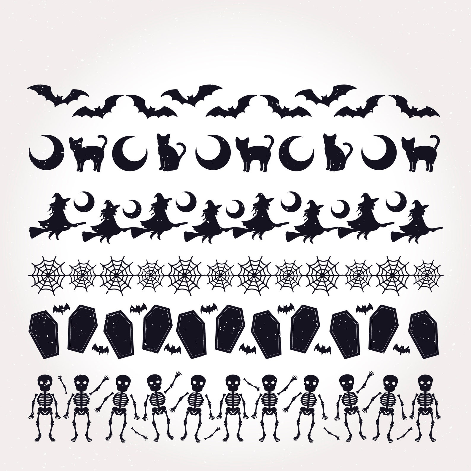 6 X Halloween Text Borders/ Dividers , Line Border SVG, Dxf , Eps ,psd ...