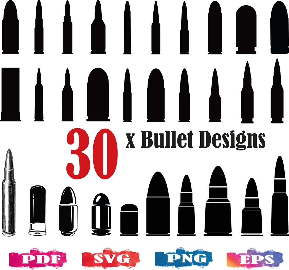 Bullet SVG Bullet Silhouette Bullet Png Bullet Cut File - Etsy Finland