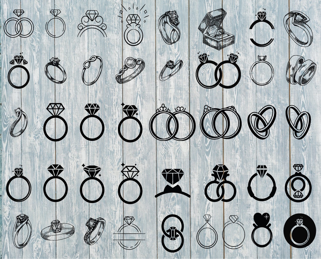 Diamond Ring SVG | PNG | PDF | Wedding Ring | Engagement Ring | Wedding ...