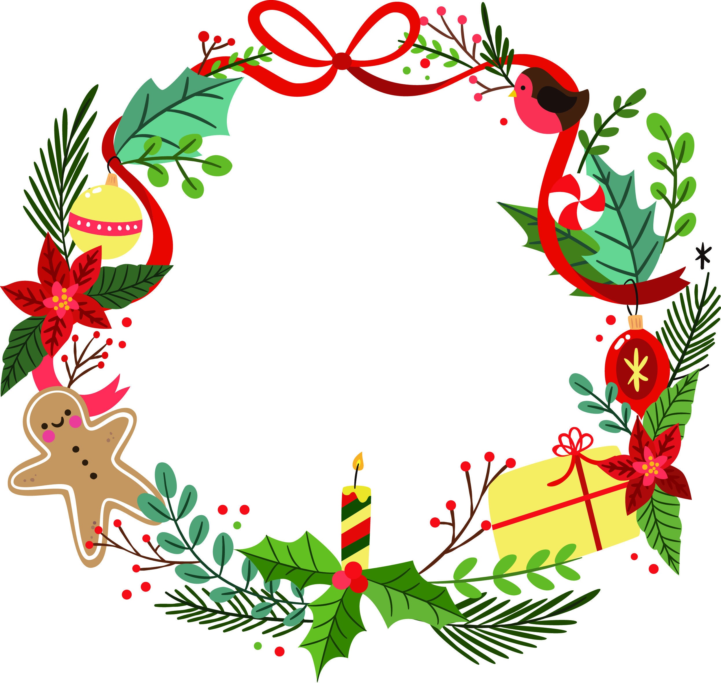Wreath Christmas Clipart Borders