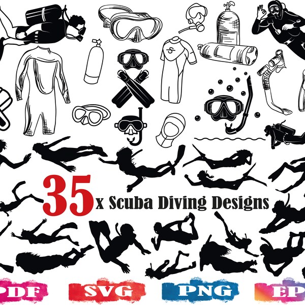 Scuba Diving Svg - Etsy